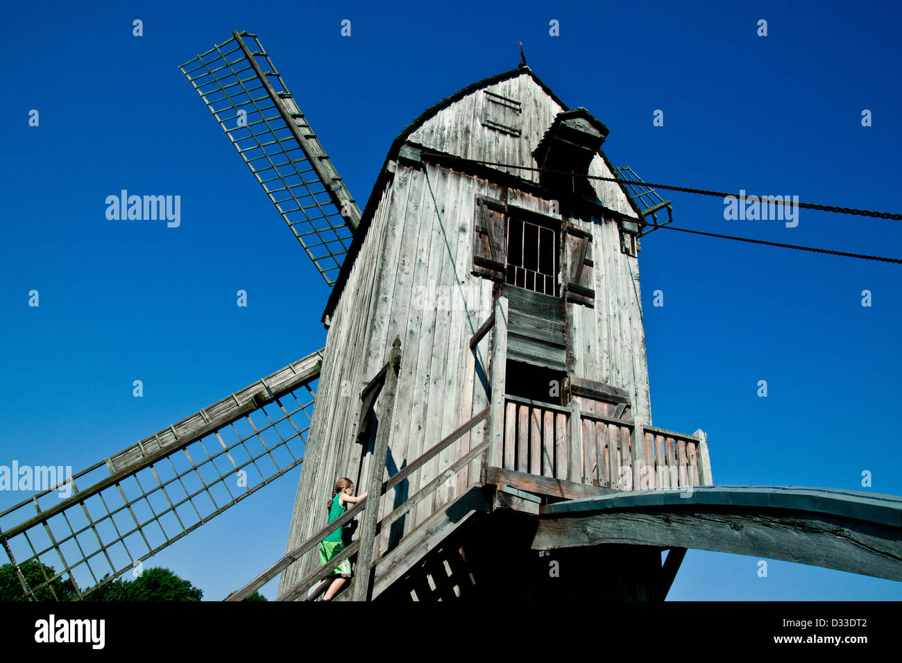 Windmill in Cloppenburg Museum Village - Museumsdorf , Germany Stock ...