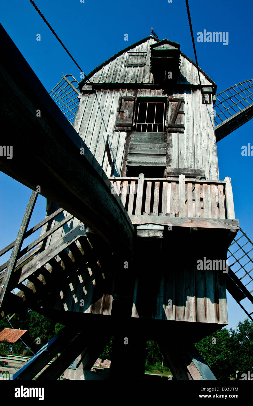 Windmill in Cloppenburg Museum Village - Museumsdorf , Germany Stock ...