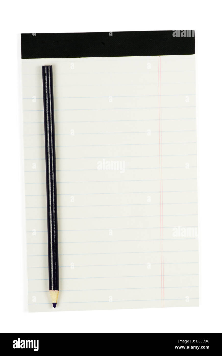 Notebook with pencil isolated on white Stock Photo - Alamy