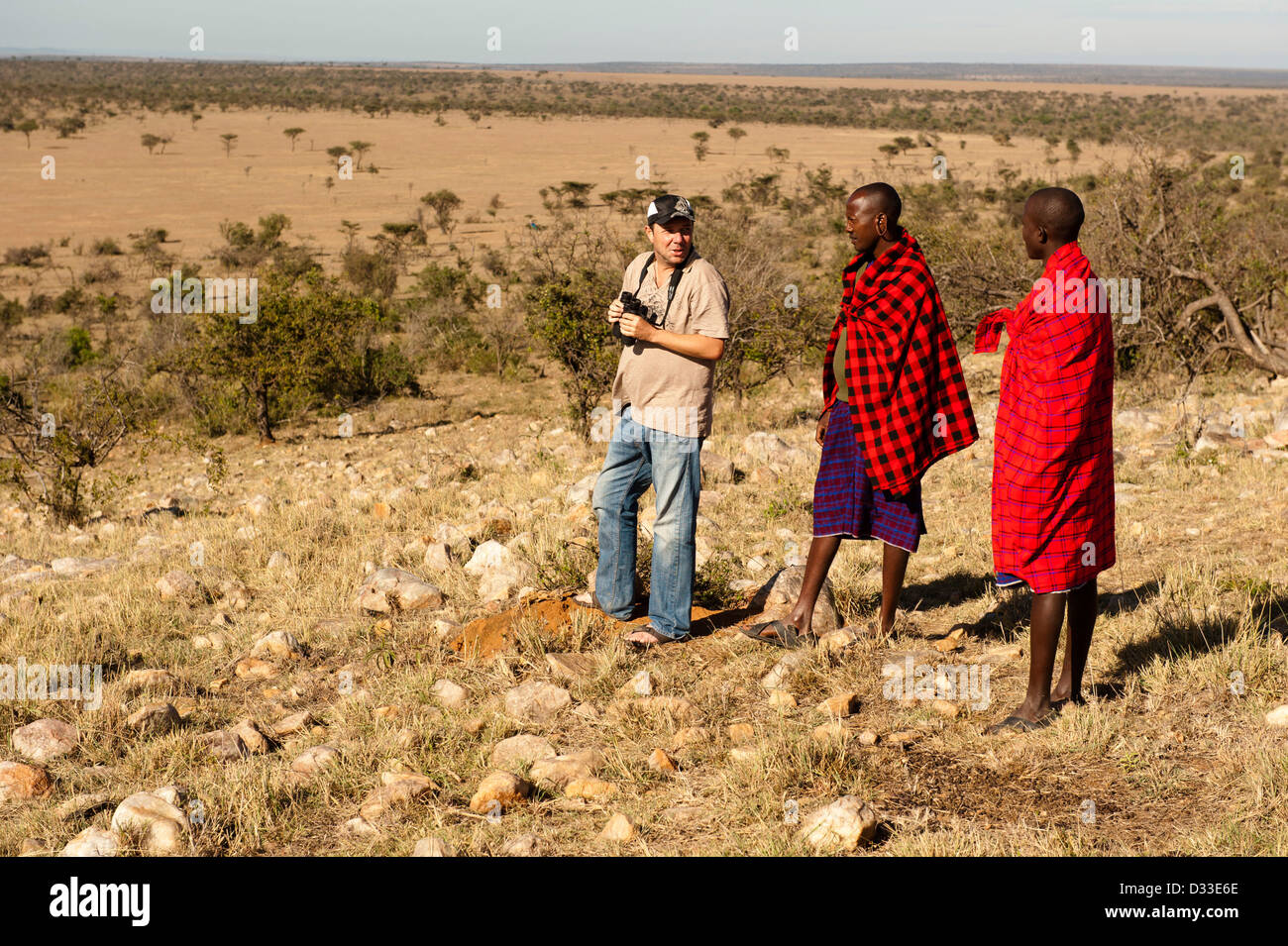 Walking safari with Masai guides, Maasai Mara National Reserve, Kenya ...