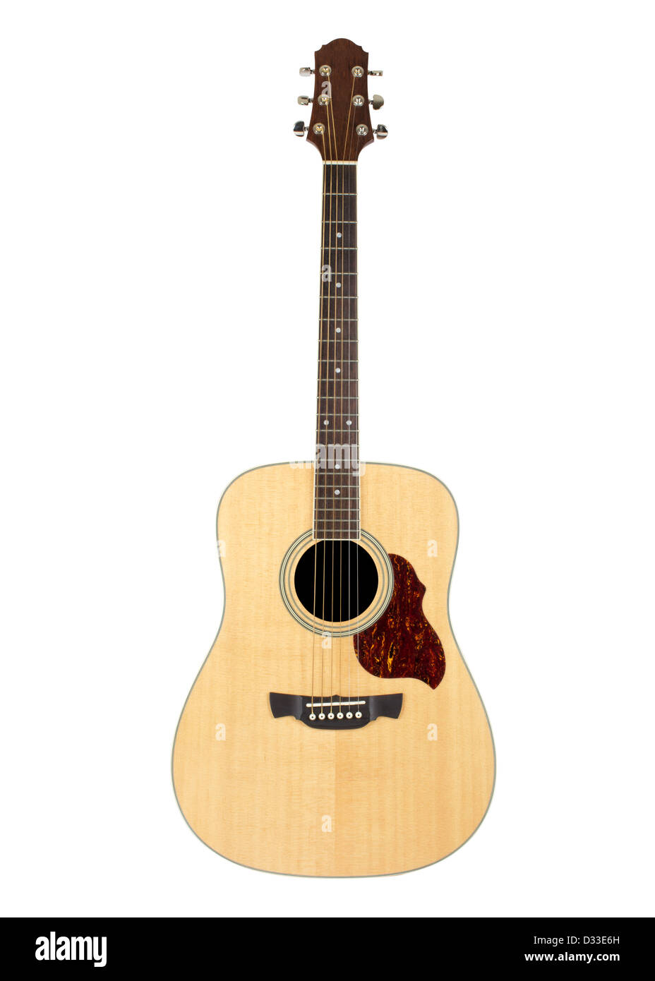 Acoustic guitar isolated over white background Stock Photo - Alamy