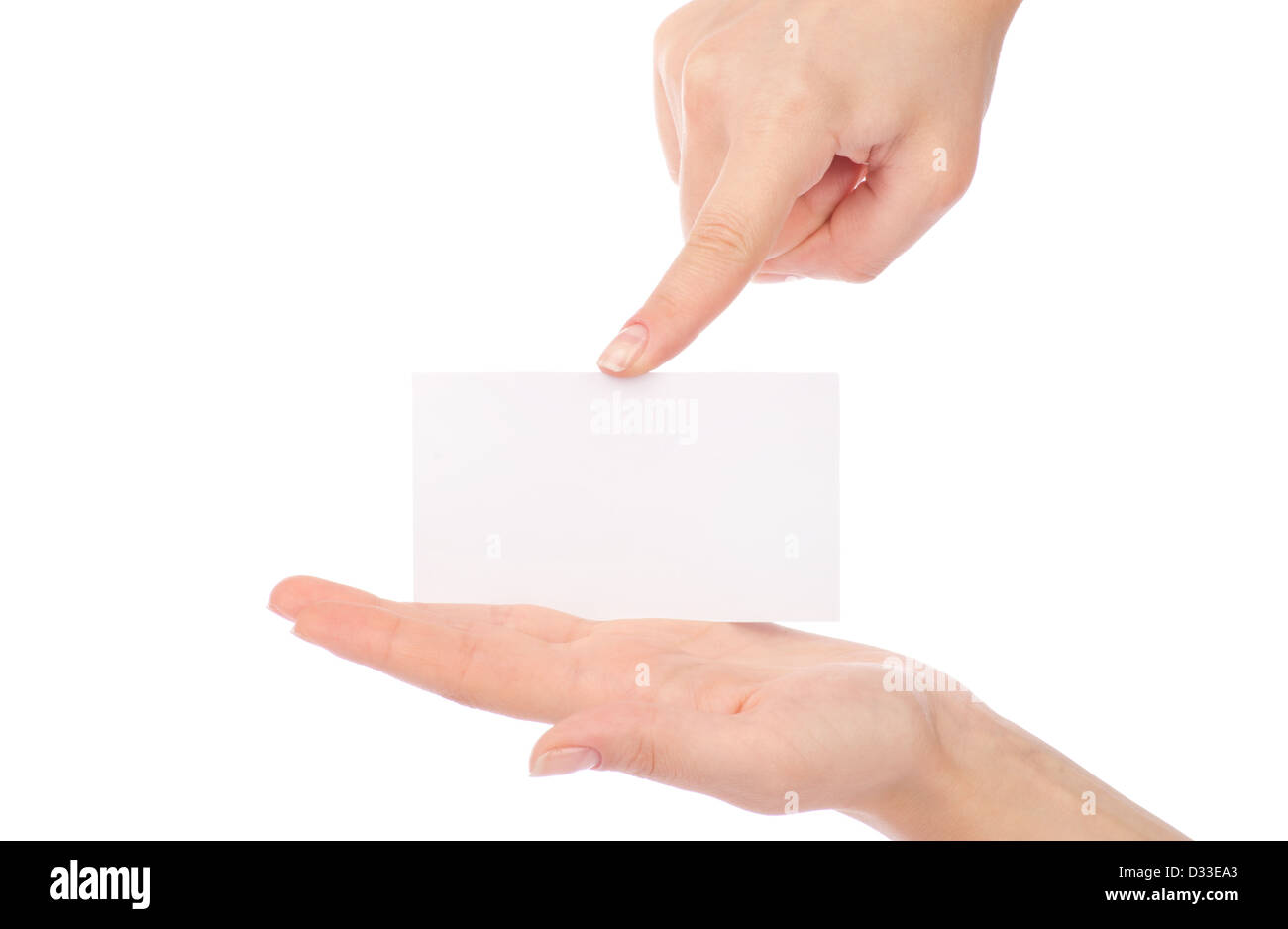 Hands holding paper isolated on white Stock Photo - Alamy