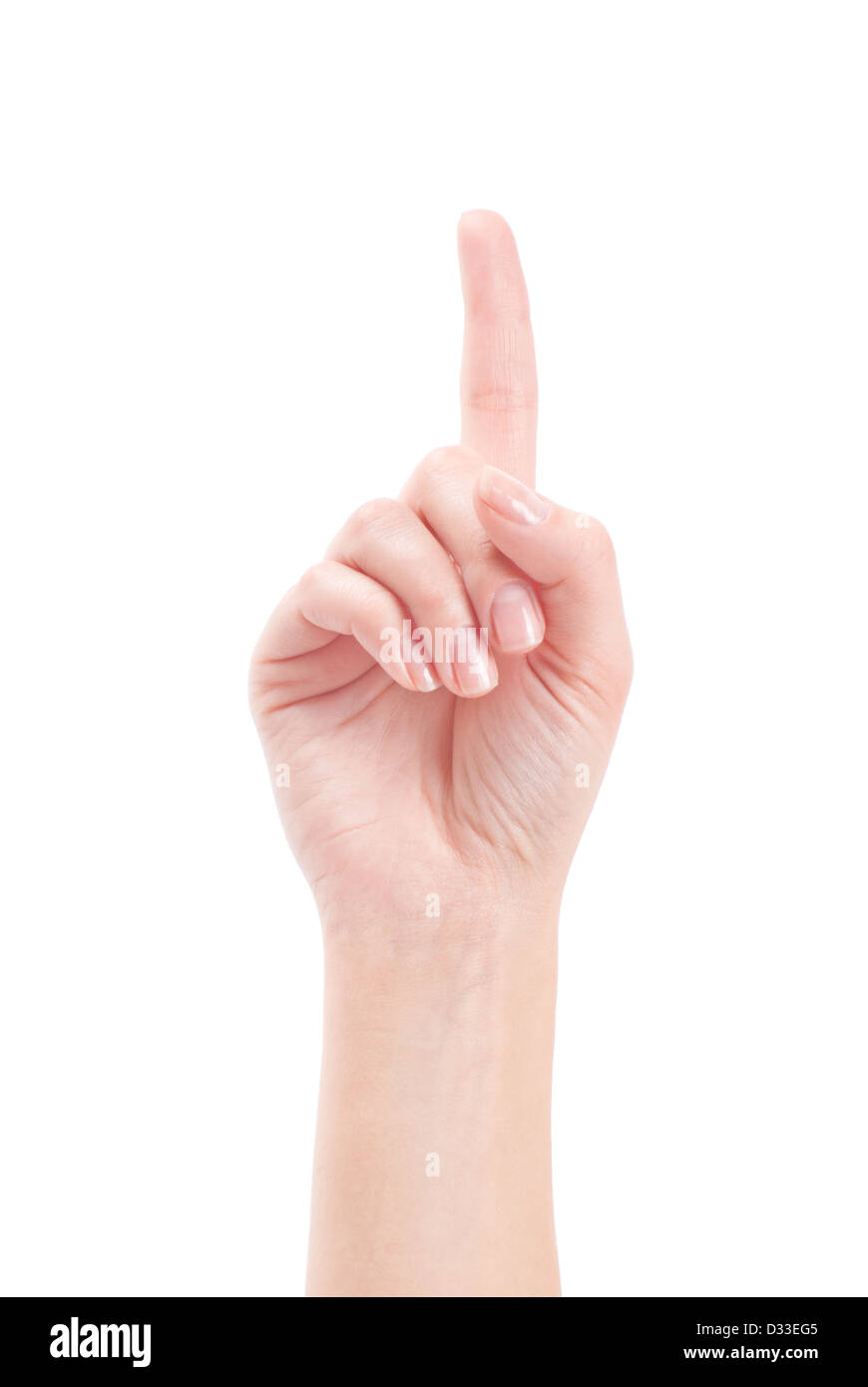 Hand raised index finger hi-res stock photography and images - Alamy