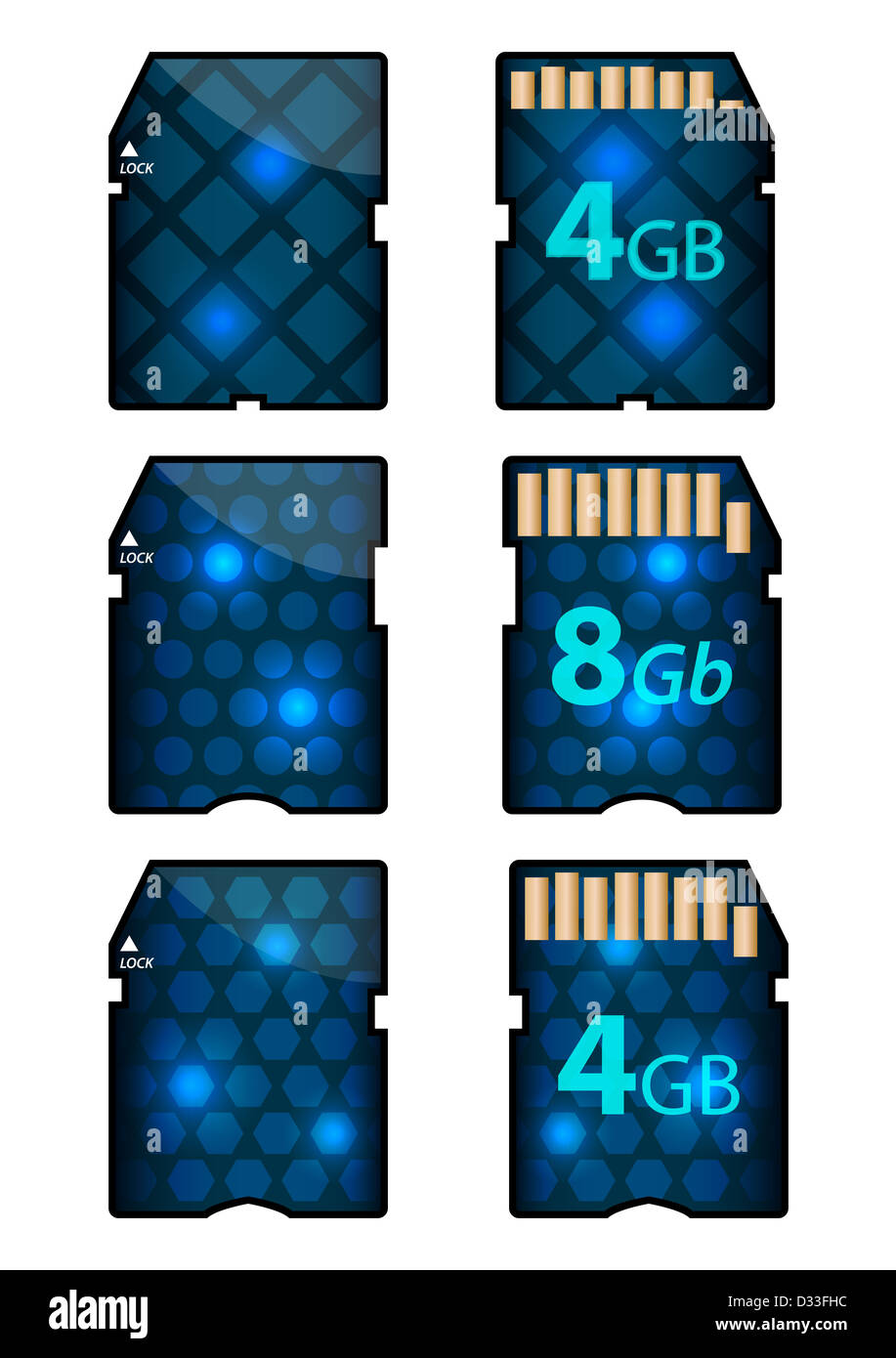 memory SD card design with front and back sides Stock Photo - Alamy