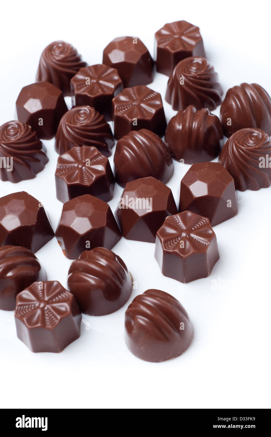 many chocos on white background Stock Photo - Alamy