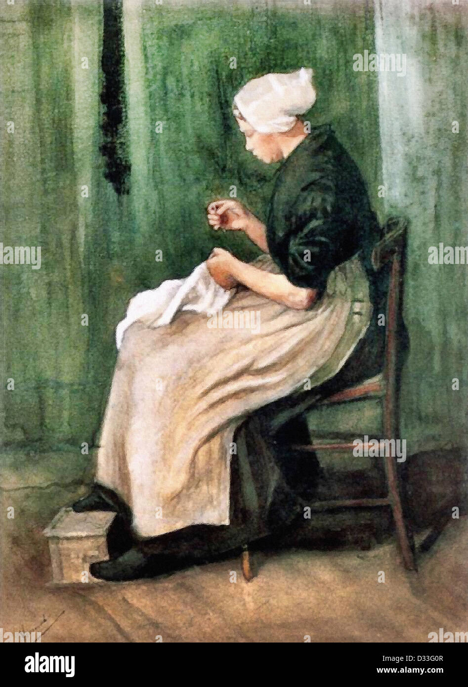 Vincent van Gogh: Scheveningen Woman Sewing. 1882. Van Gogh Museum ...