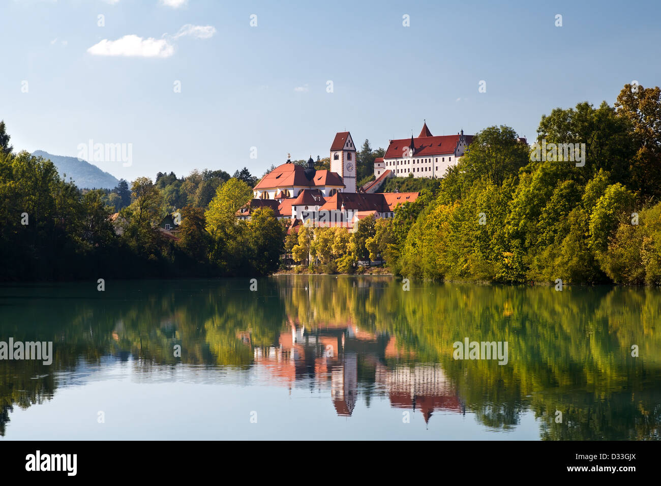 castle by river in Fussen, Bavaria Stock Photo - Alamy