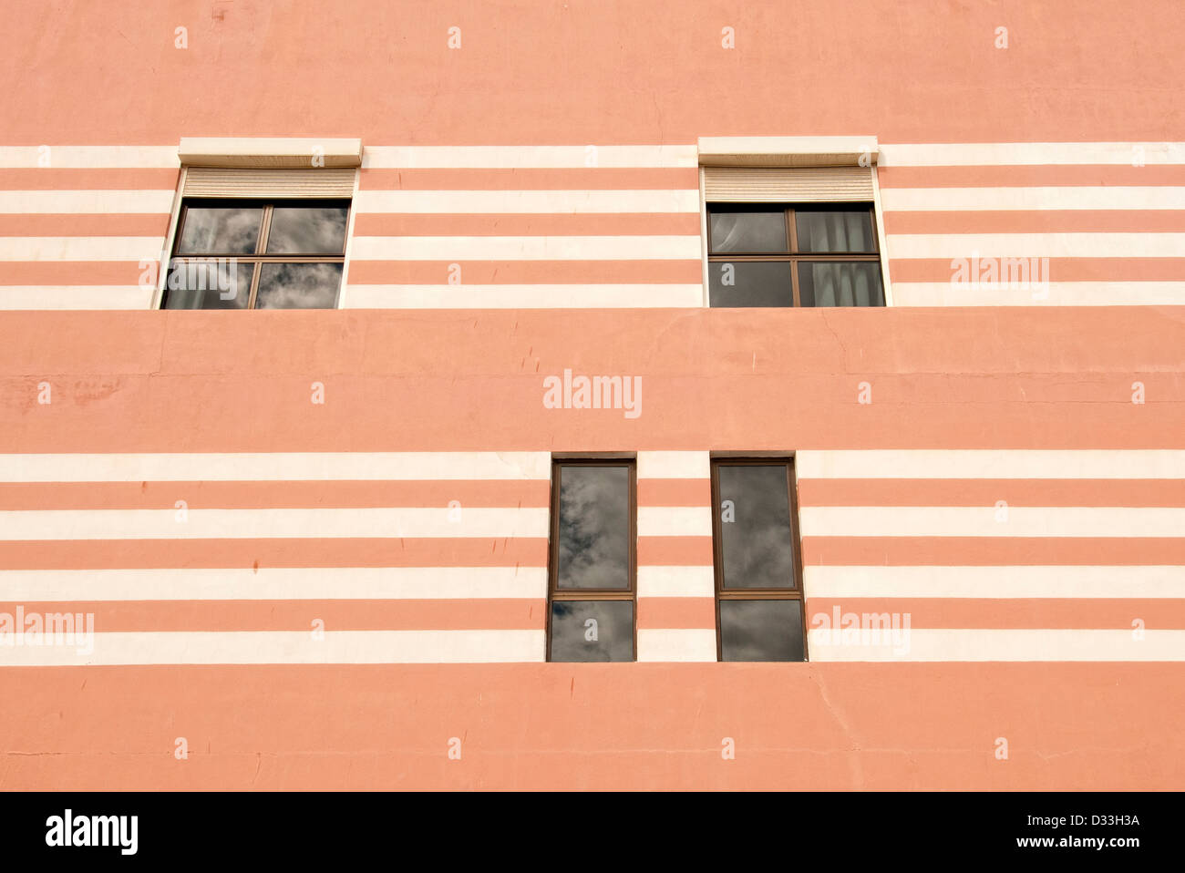 terracotta striped building Stock Photo - Alamy