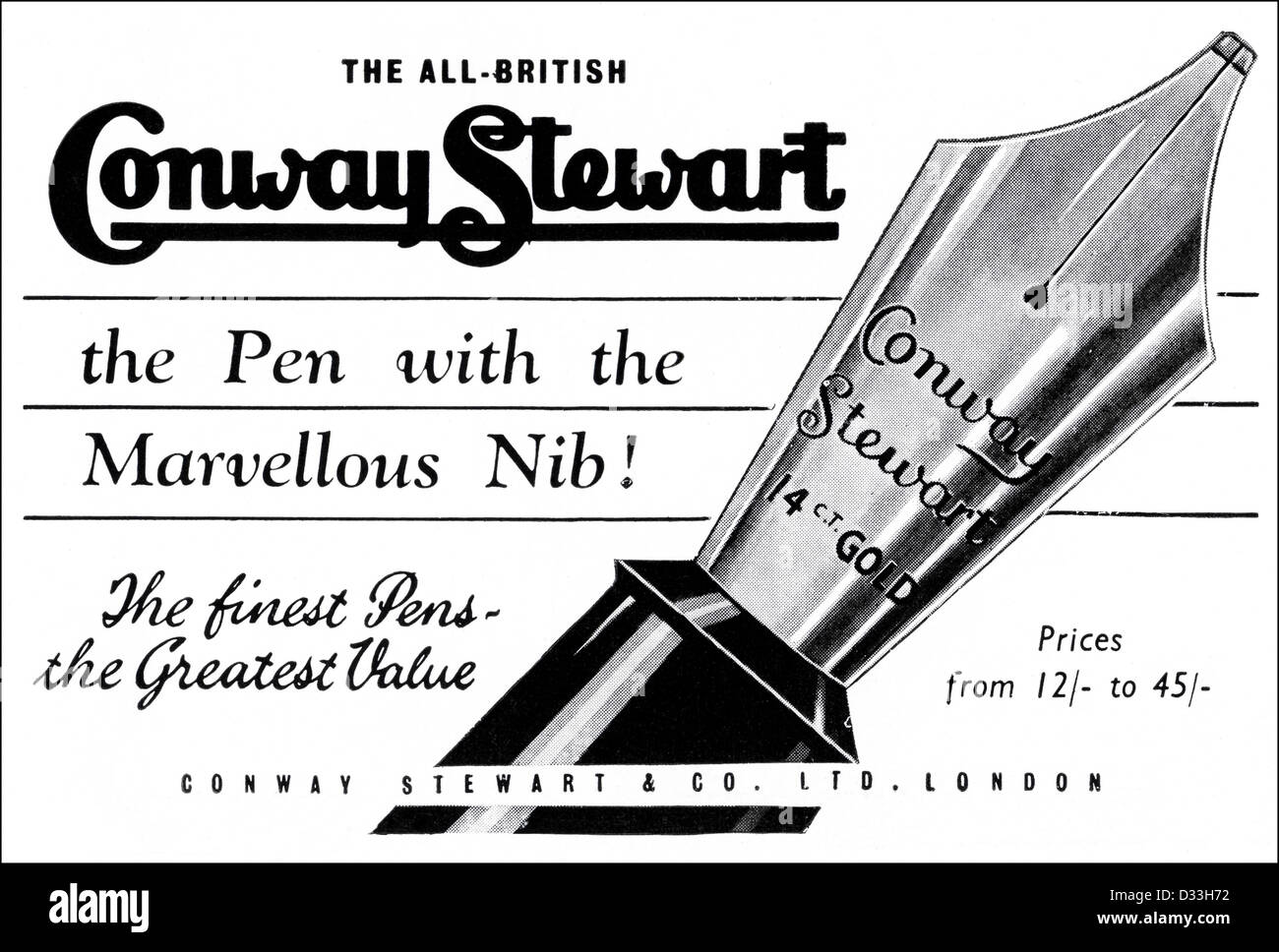 Original 1950s vintage print advertisement from English magazine ...