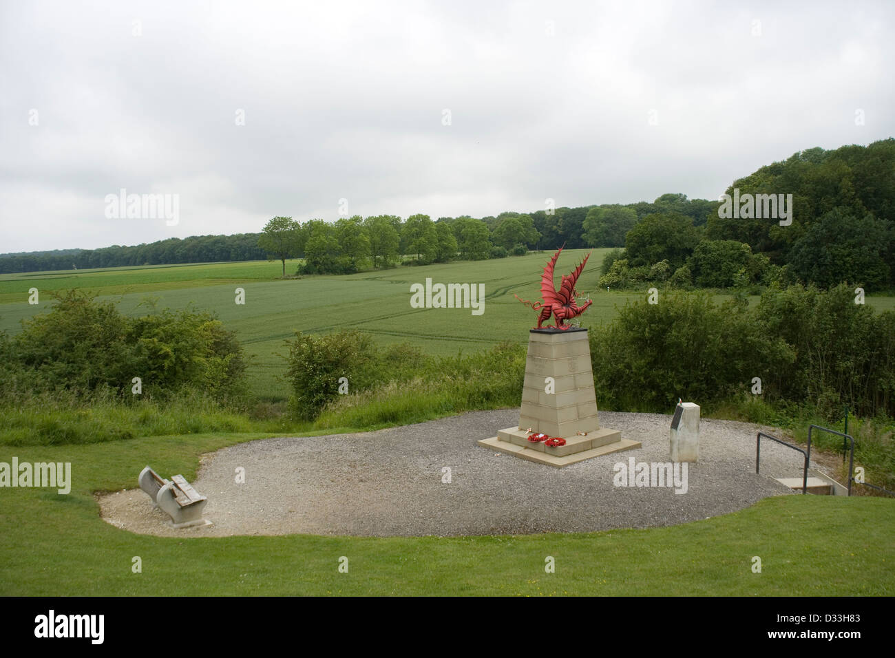 38th Welsh Division Memorial overlooking Mametz wood on the Somme in ...
