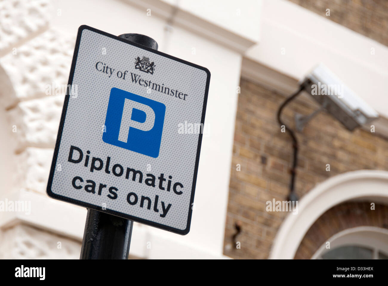 diplomatic cars only, parking sign in the City of Westminster Stock ...