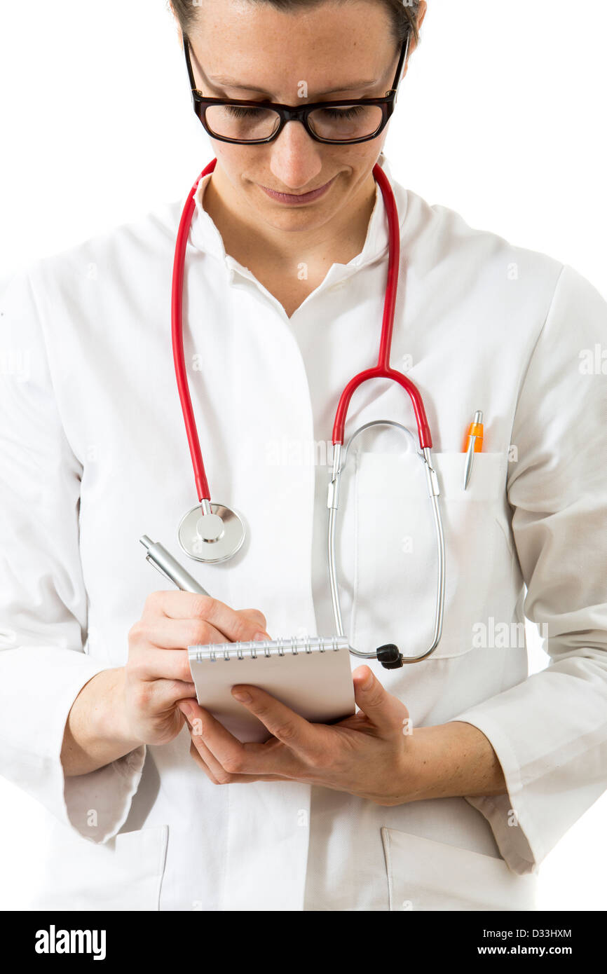 Symbolic image medicine. Doctor is writing down notes Stock Photo - Alamy