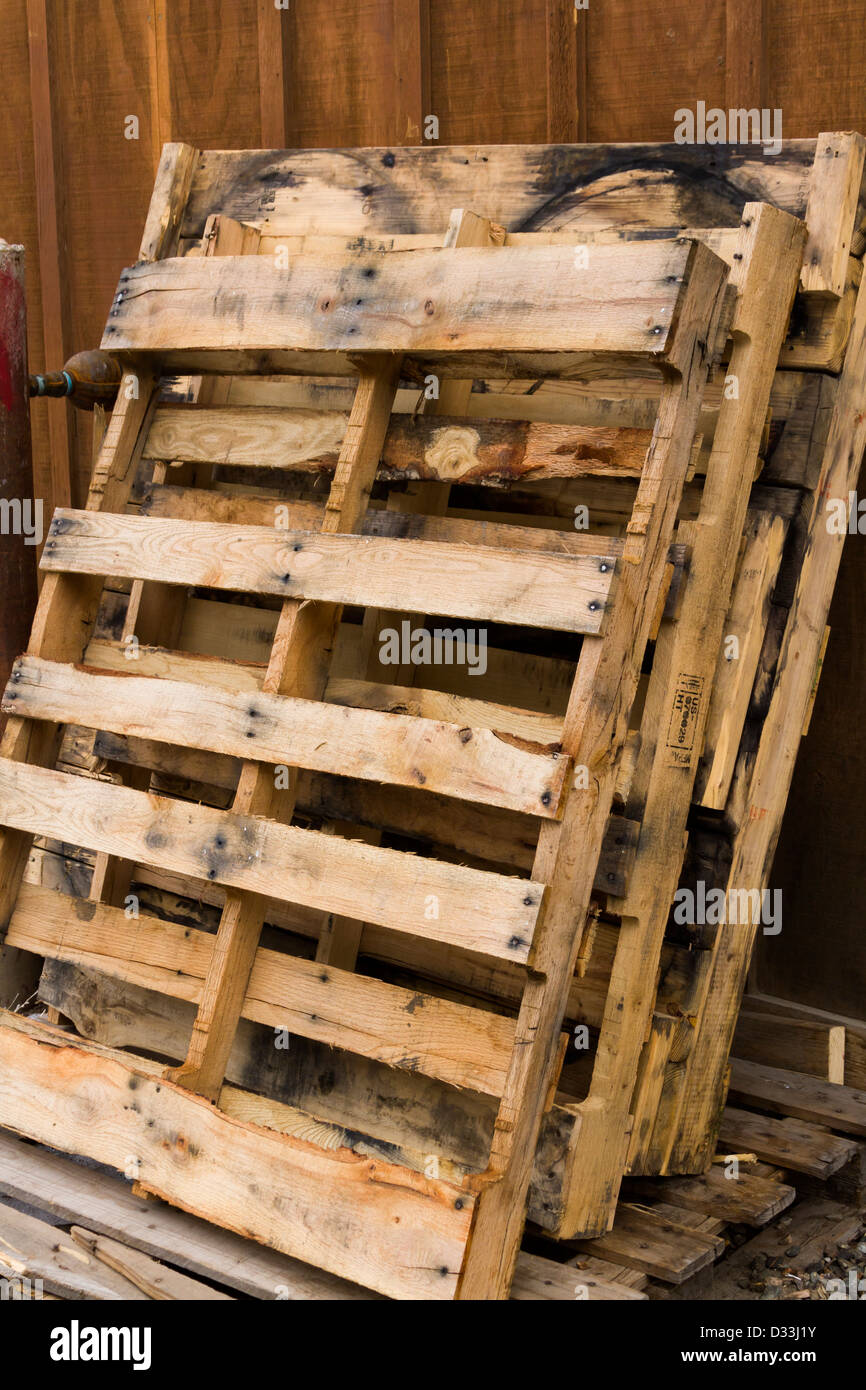 Old wood pallets on industrial yeard Stock Photo - Alamy