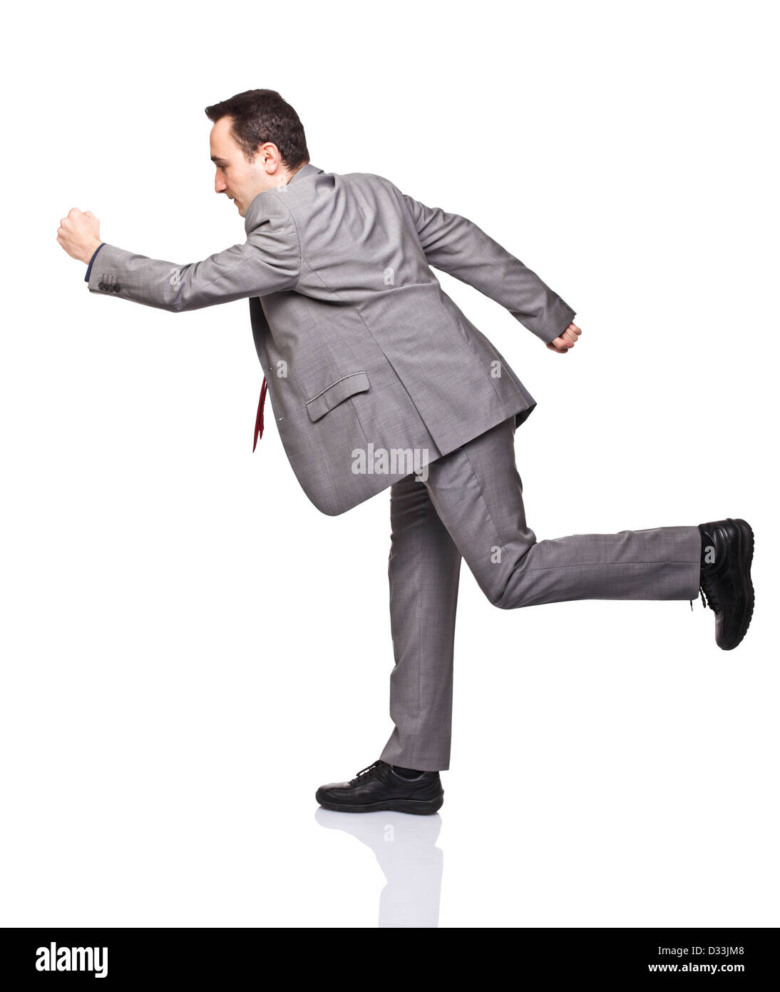 running businessman isolated on white background Stock Photo - Alamy