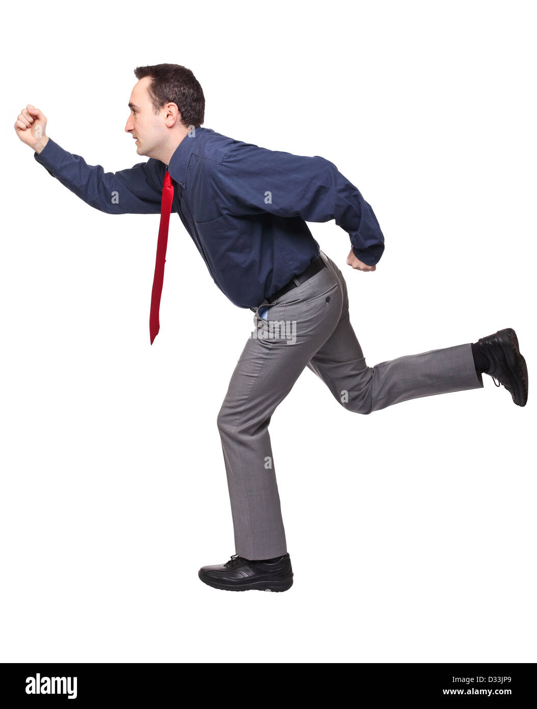 running businessman isolated on white background Stock Photo - Alamy