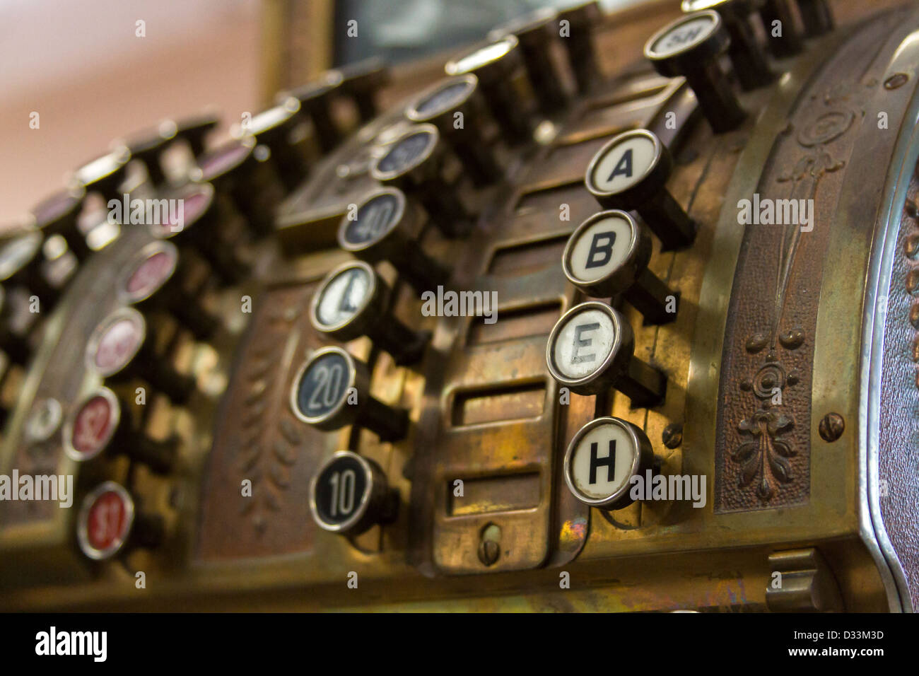 Old cash register close-up Stock Photo - Alamy