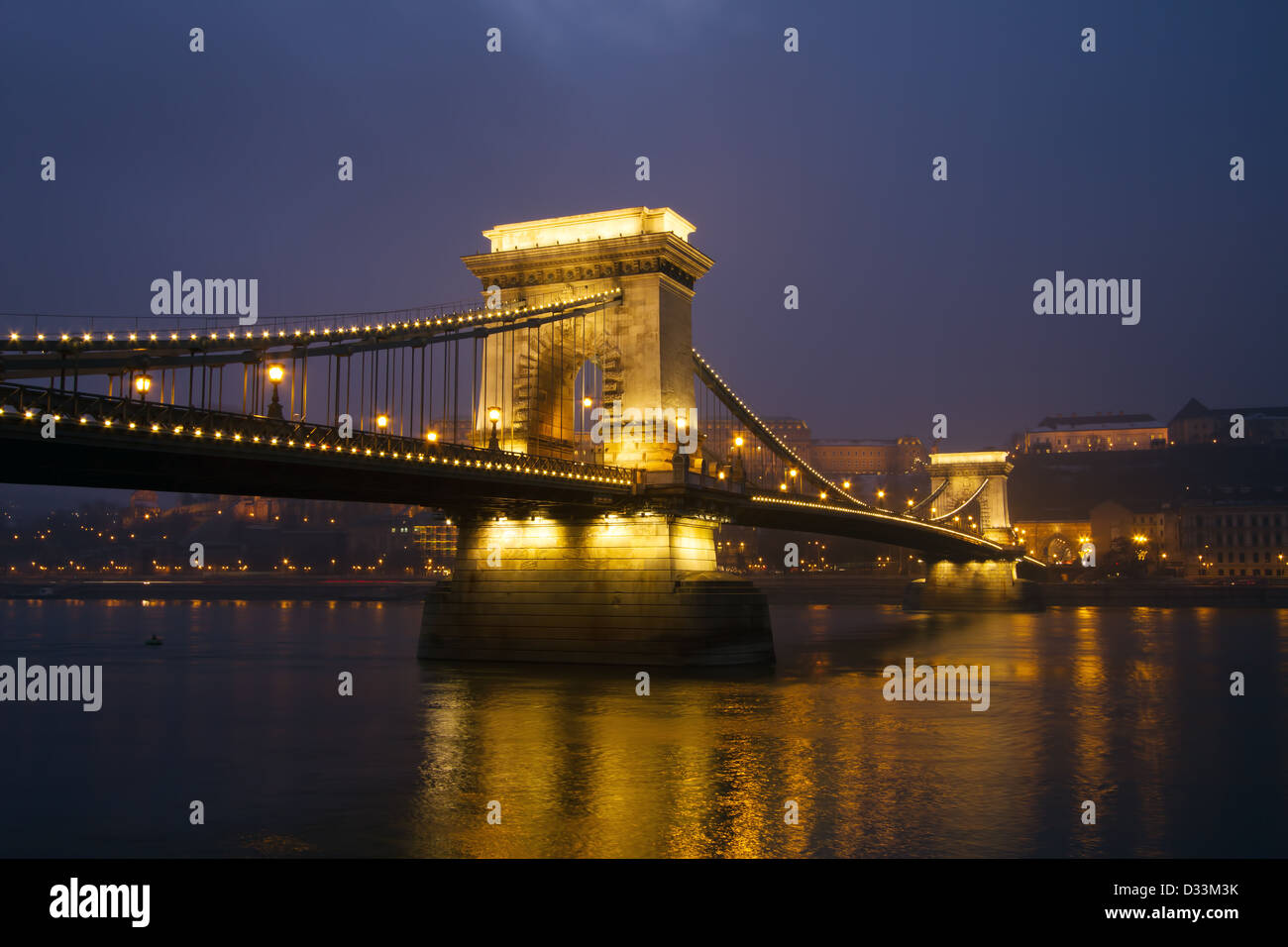 Szechenyi chain bridge night in hi-res stock photography and images - Alamy