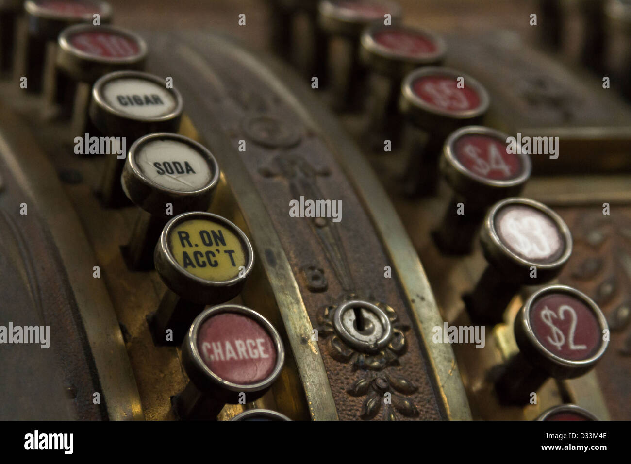 Old cash register close-up Stock Photo - Alamy