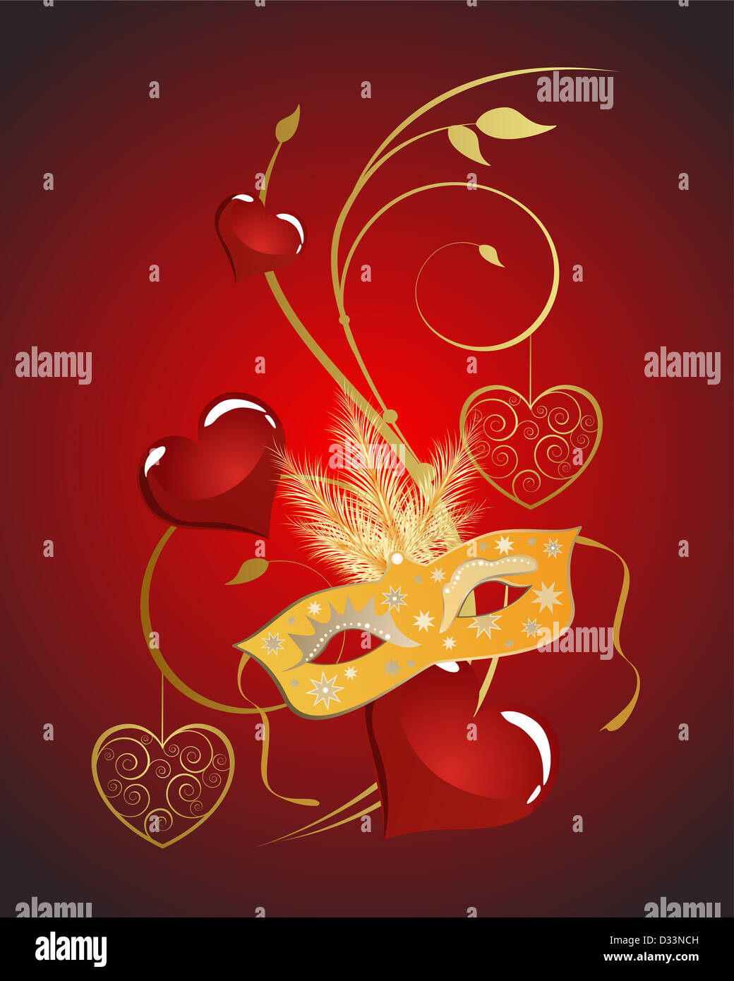 Heart and mask Stock Photo - Alamy