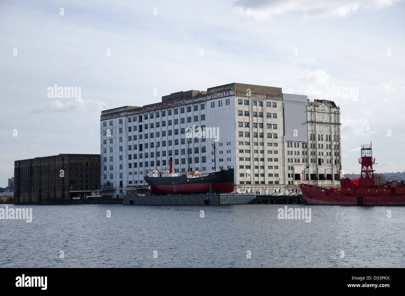 The derelict Millennium Mills, Silvertown, Royal Victoria Docks, London ...