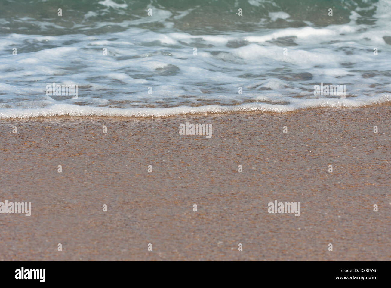 Sea froth on beach sand Stock Photo - Alamy