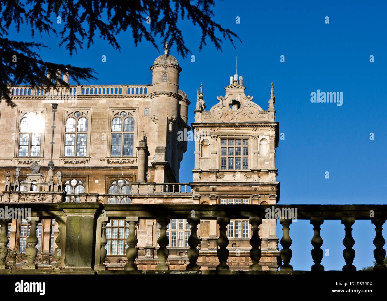 Grade 1 listed Elizabethan Wollaton Hall by Robert Smythson in winter ...