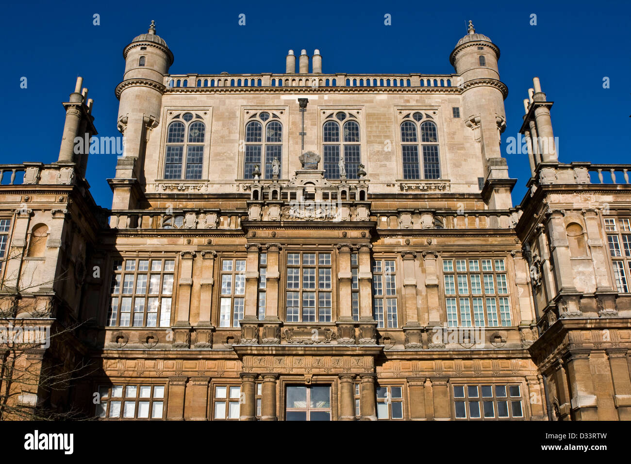 Grade 1 listed Elizabethan Wollaton Hall by Robert Smythson in winter ...
