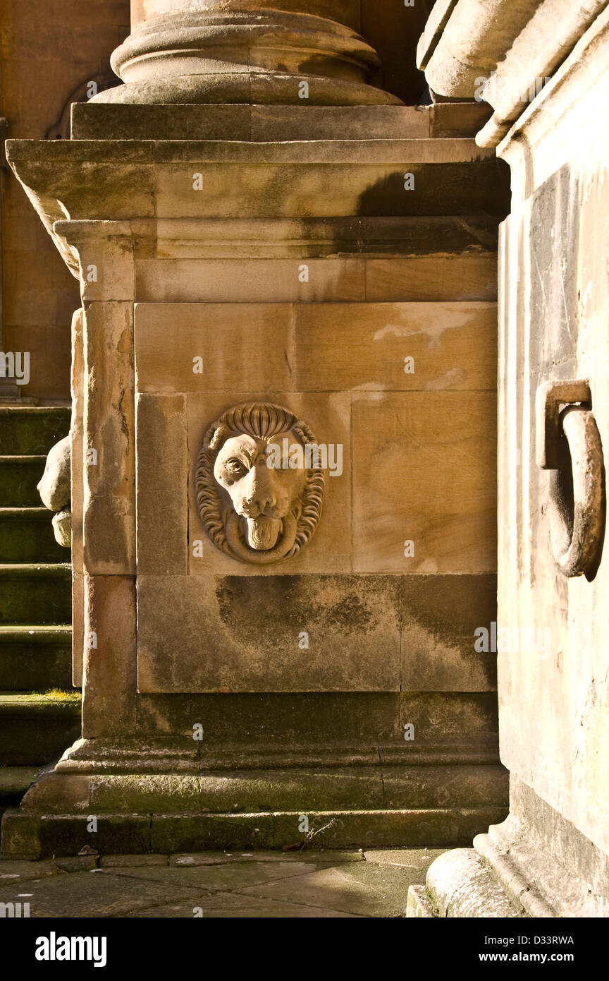 Stone carvings on the exterior Wollaton Hall Nottingham Nottinghamshire ...