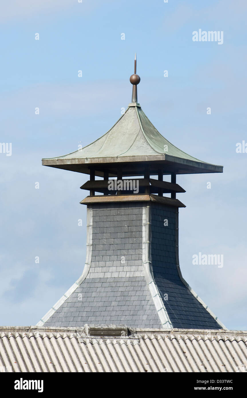 Pagoda tower of a Scottish whisky distillery, Orkney Islands, Scotland ...