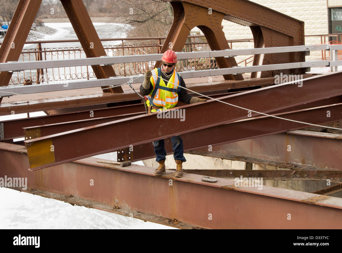 Lift bridge repair over Erie Canal Stock Photo - Alamy