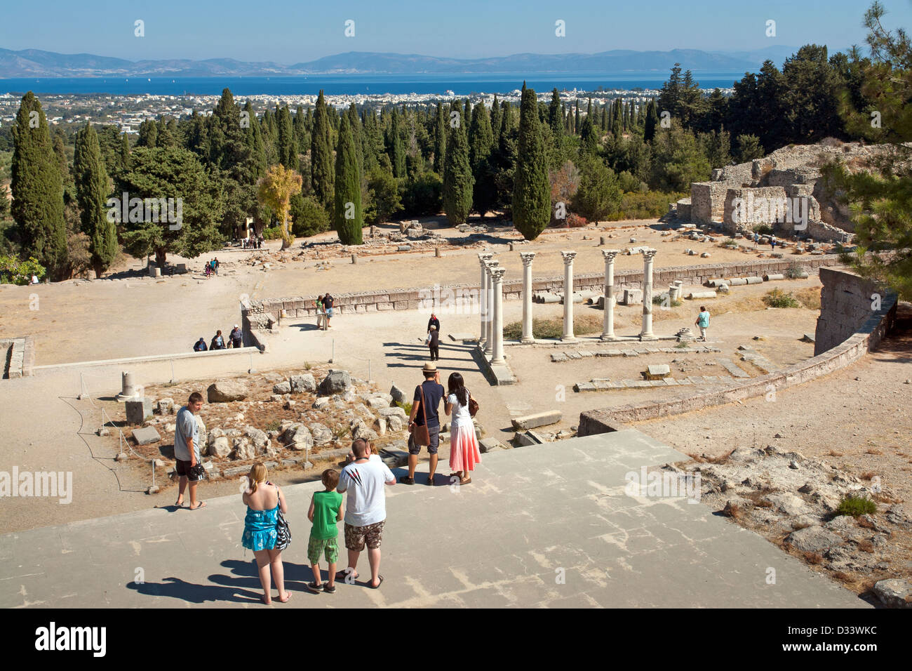 Ruins at the Asklepion healing temple complex on the Greek island of ...