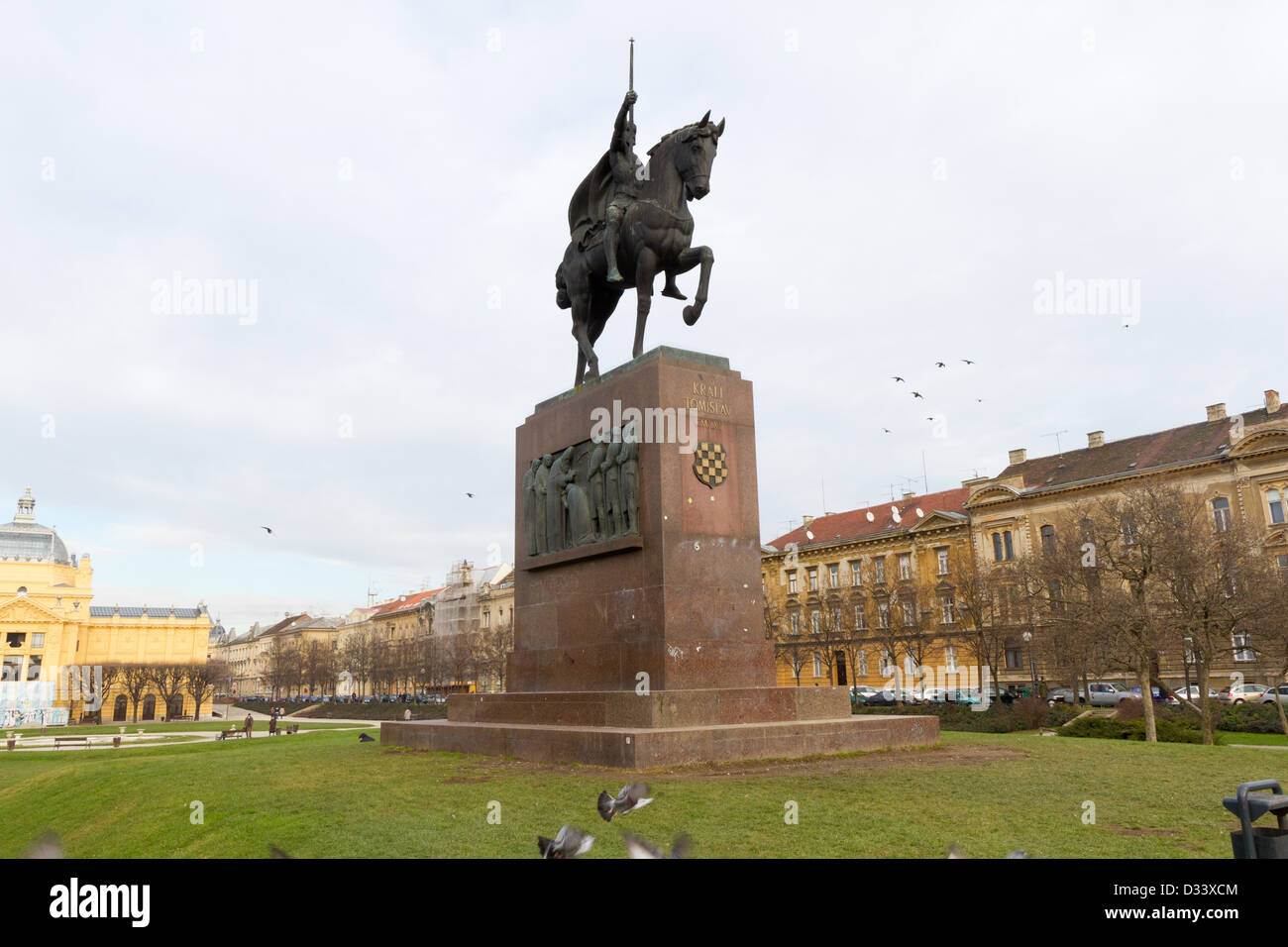 Statue of King Tomislav, the first Croatian king, in Zagreb, Croatia ...