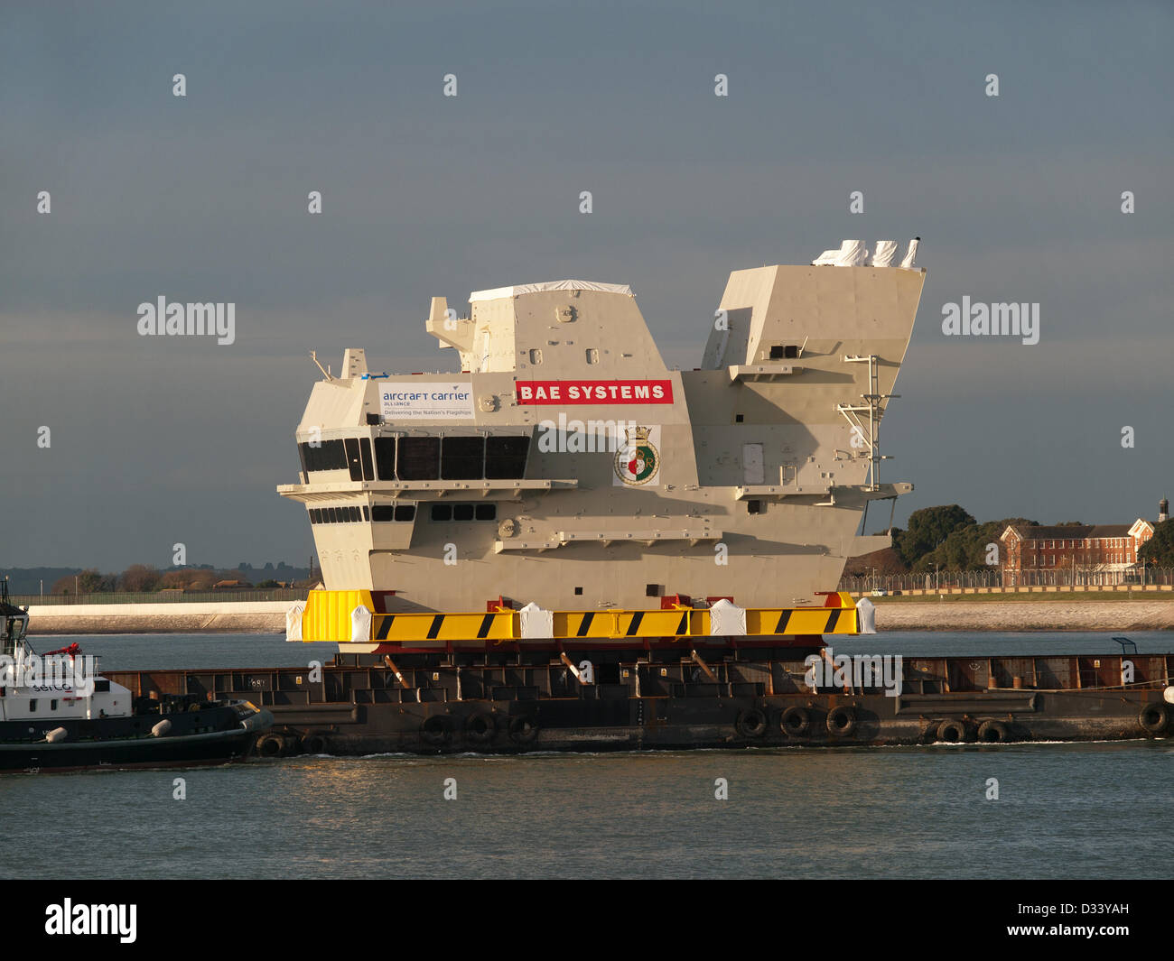 Bridge section of the aircraft carrier Queen Elizabeth built by BAE ...
