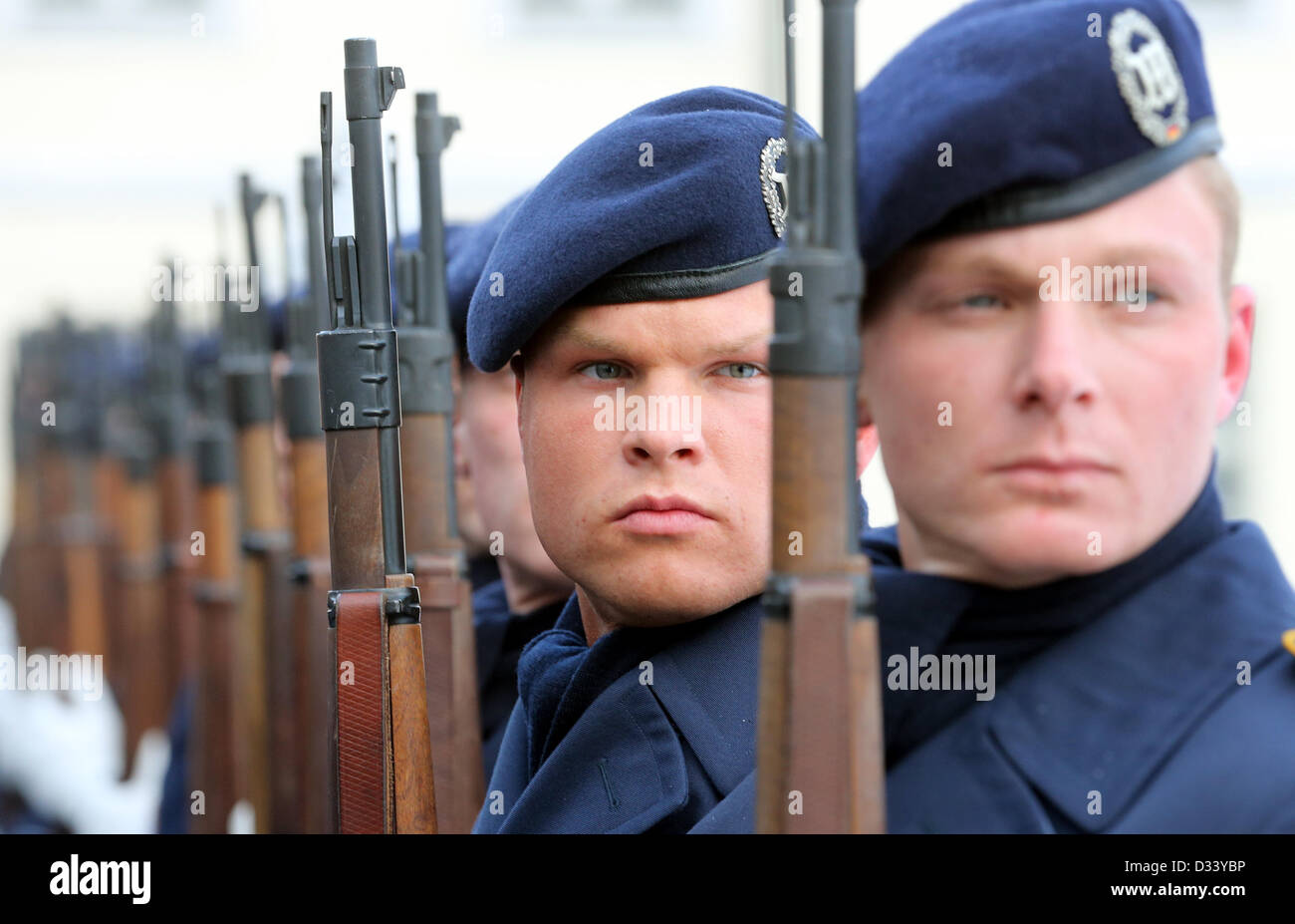 Berlin, Germany. 8th February 2013. Soldiers of the guard battalion of ...