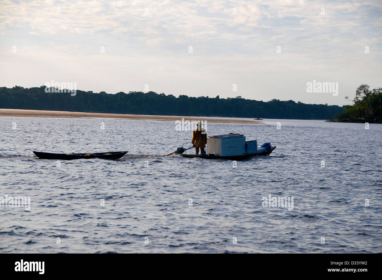 The river people near Barcelos transport tropical fish in huge coolers ...
