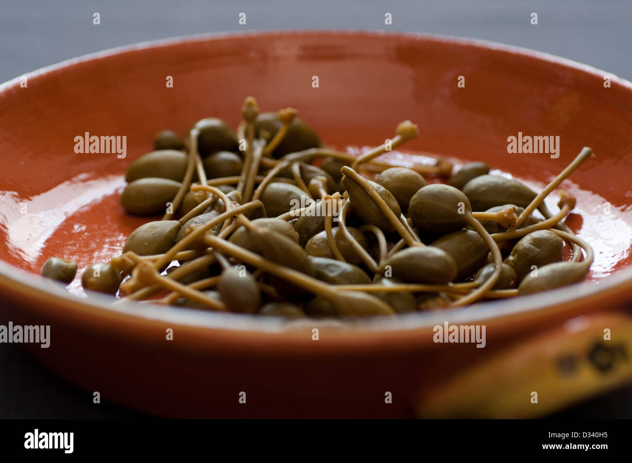 Close-up view of organic Italian large-sized Capers Stock Photo - Alamy