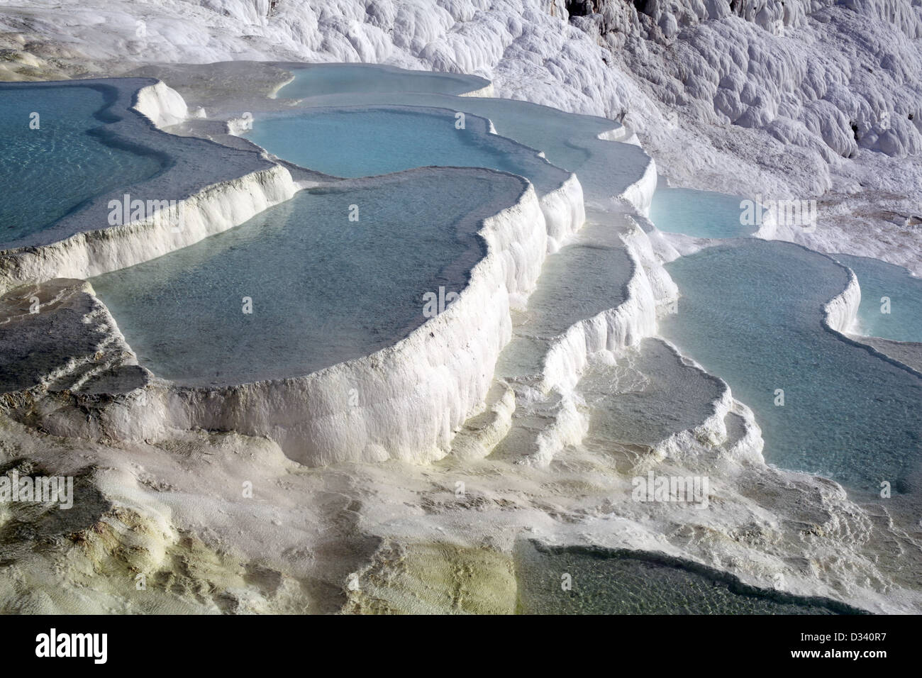 Travertine terraces at Pamukkale Unesco world heritage site, Pamukkale ...