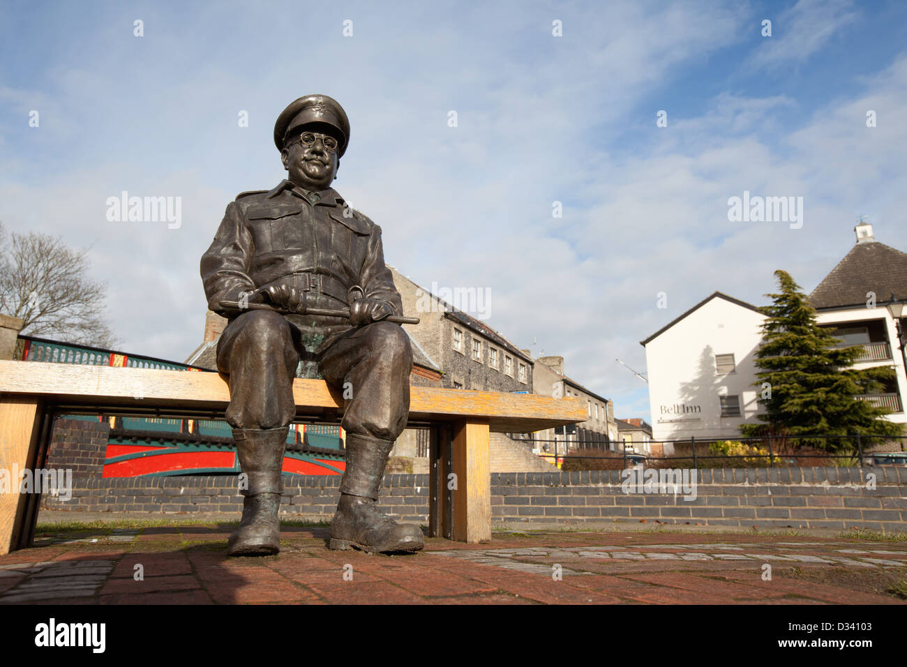 Statue of TV's Dad's Army Captain Mainwaring played by actor Arthur ...