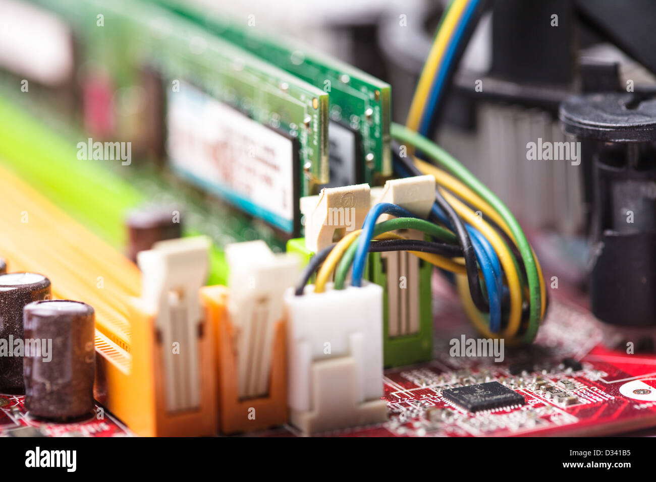 RAM socket closeup on the computer motherboard Stock Photo - Alamy