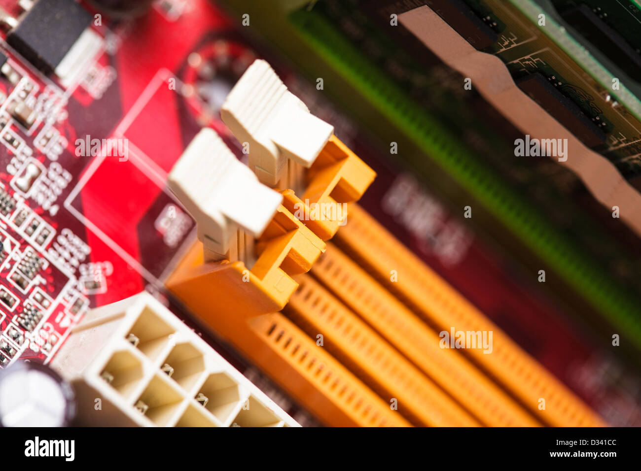 RAM socket closeup on the computer motherboard Stock Photo - Alamy