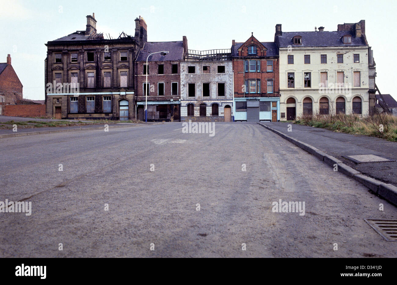 Derelict building in North Shields in North Tyneside Northern England ...