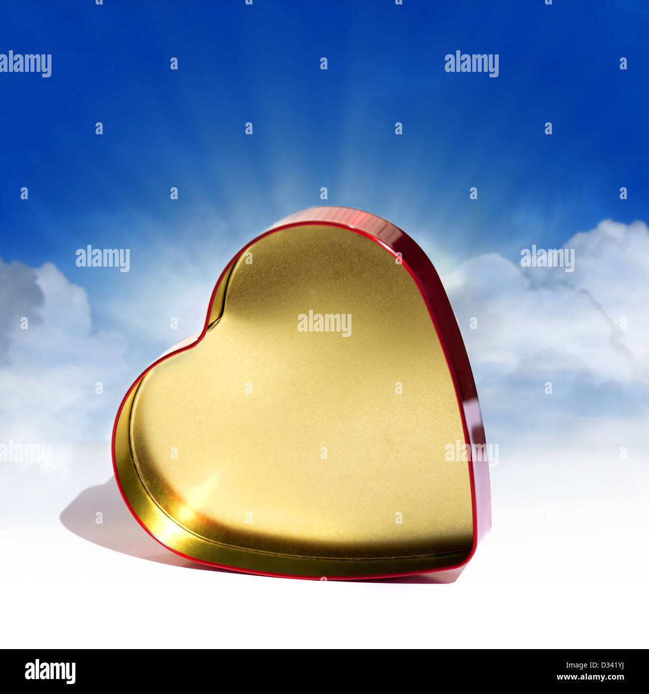 Heart Shaped Red metal Box Stock Photo - Alamy