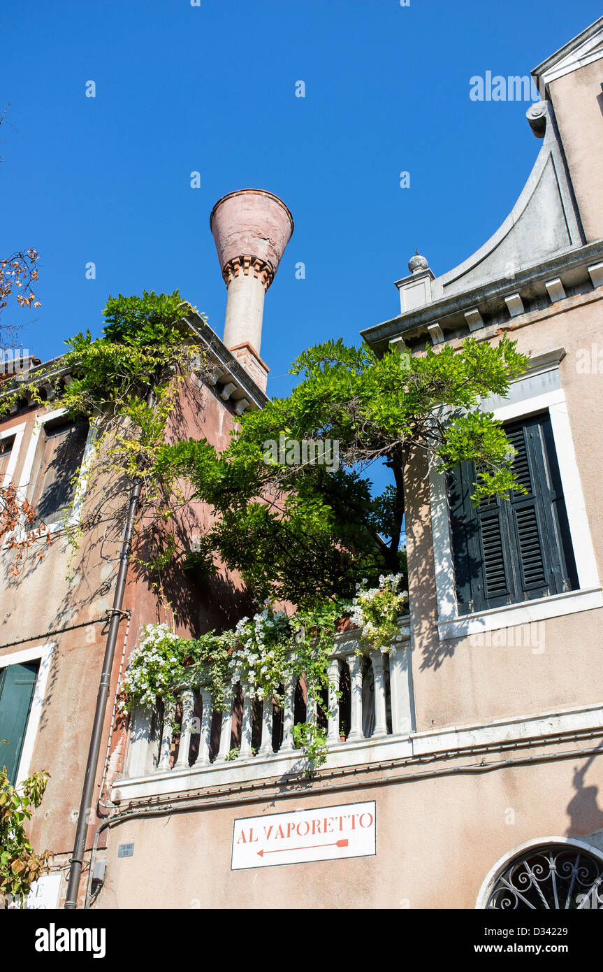 House with Typical and Traditional Wood Burning Chimney in Venice Italy ...