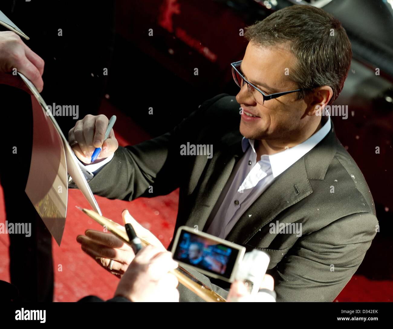 Berlin, Germany. 8th February 2013. US actor Matt Damon arrives for the ...