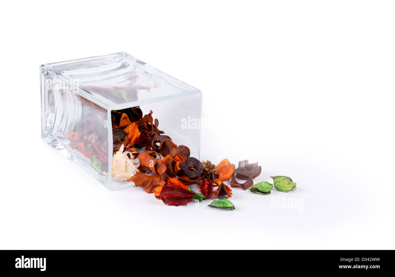 Fragrant natural potpourri with dried flowers, leaves and spices ...