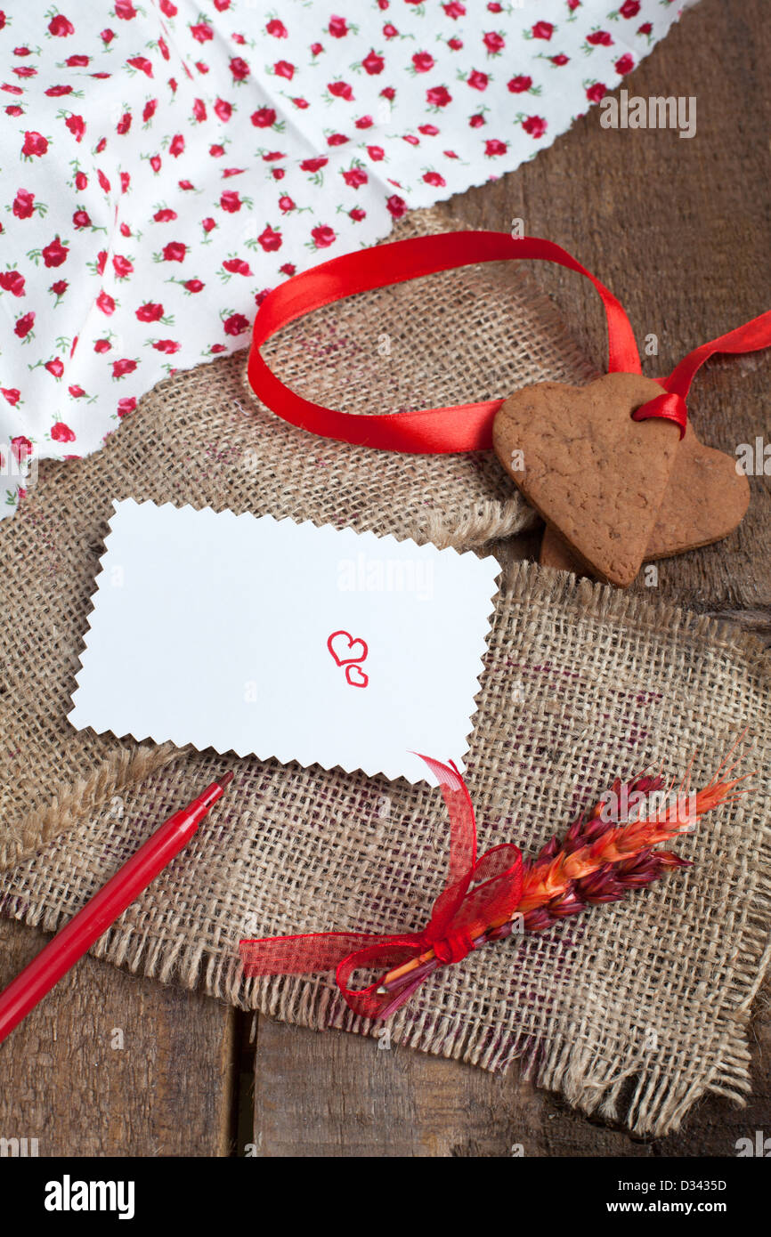 Love letter with heart shape cookies, hearts in rystic style Stock ...