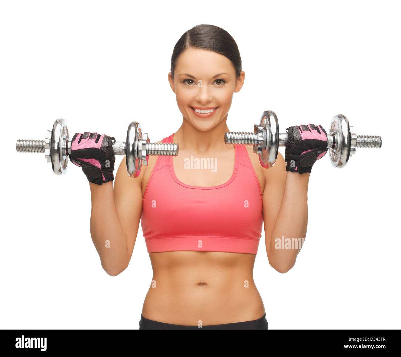woman with dumbbells Stock Photo - Alamy