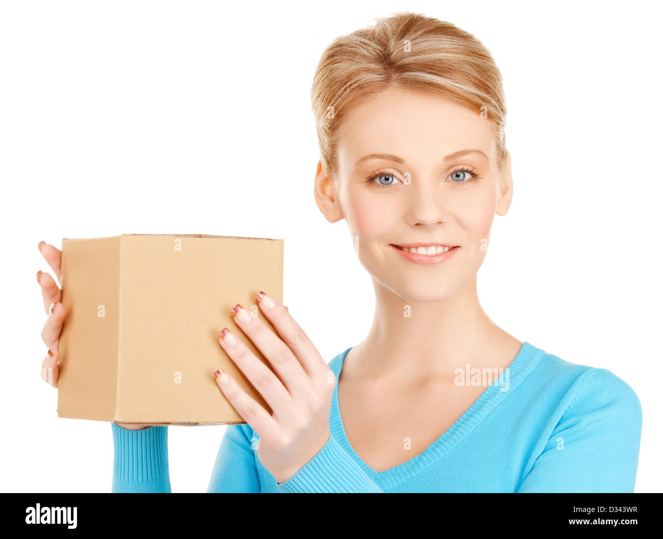 woman with cardboard box Stock Photo - Alamy