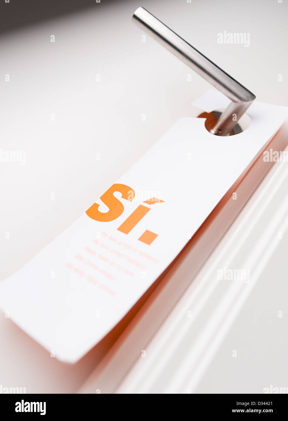 Clean room sign on hotel door Stock Photo - Alamy