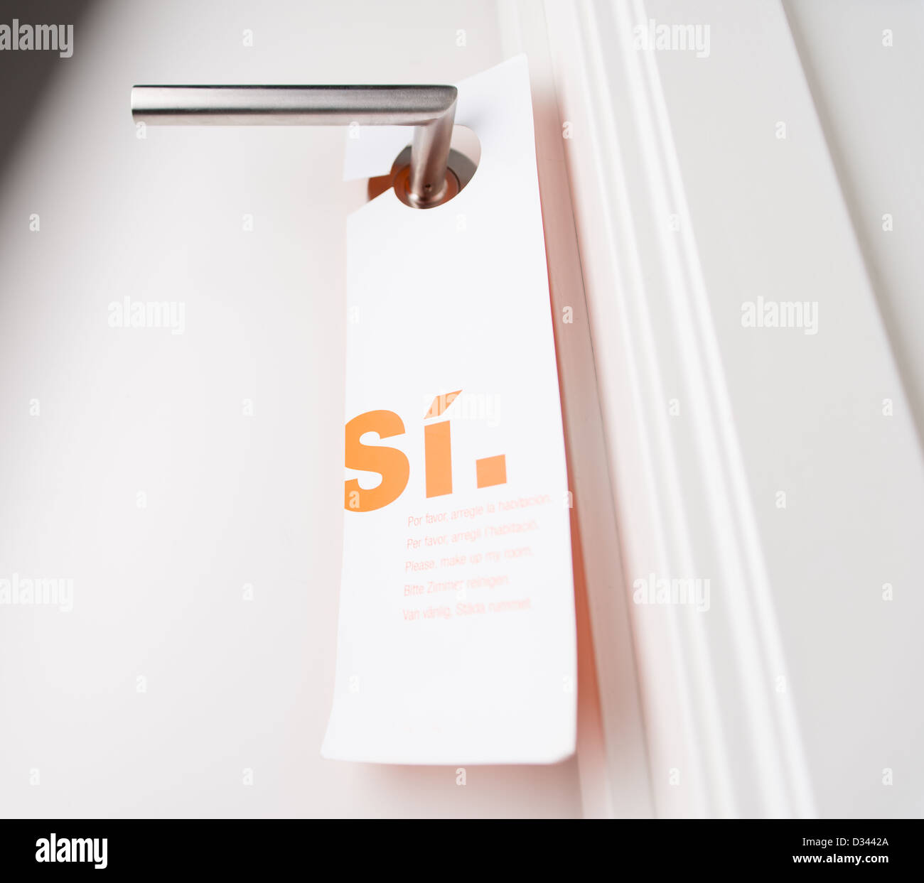 Clean room sign on hotel door Stock Photo - Alamy